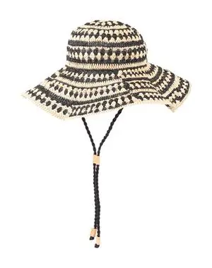 Ba&sh Hat Size Natural Raffia - Black
