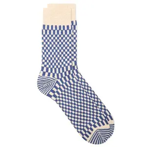 ROTOTO Checkerboard Pattern Socks - Blue