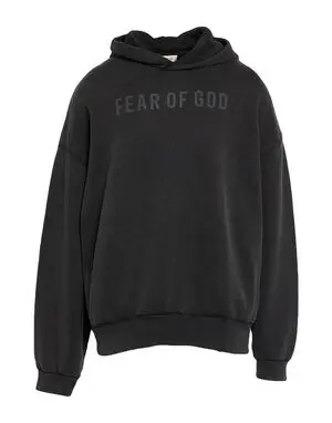 Fear Of God Cotton Terry Hooded Sweatshirt With Logo - Grey