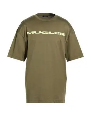 MUGLER T-shirt Burgundy Size Cotton - Green