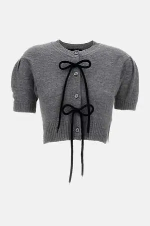 Simone Rocha Short Cashmere Cardigan - Grey