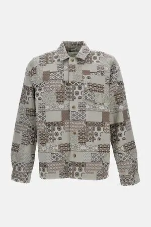 LES DEUX Jacquard Shirt Jacket - Beige