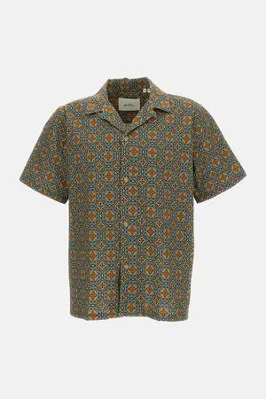 LES DEUX Short-sleeved Shirt With Arabesque Pattern - Green