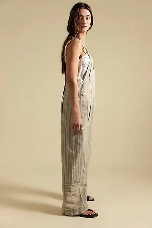 Free People Iconic Harem Yarn Dye Overalls