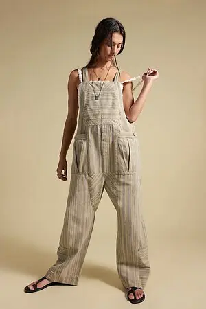 Free People Iconic Harem Yarn Dye Overalls