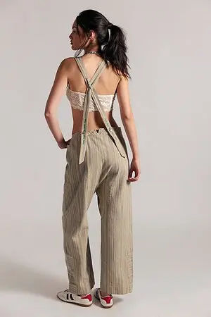 Free People Iconic Harem Yarn Dye Overalls