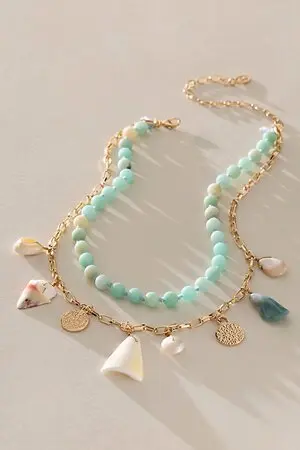 Free People Serendipity Semiprecious Stone Strand Necklace - Amazonite