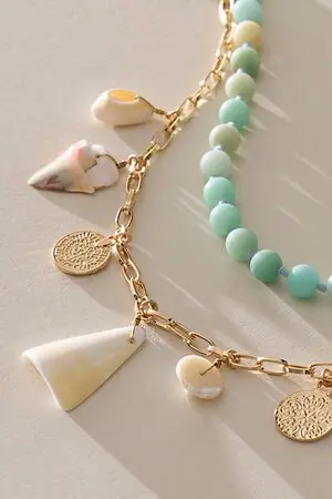 Free People Serendipity Semiprecious Stone Strand Necklace - Amazonite