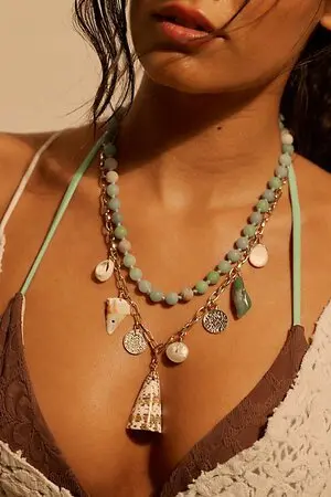 Free People Serendipity Semiprecious Stone Strand Necklace - Amazonite