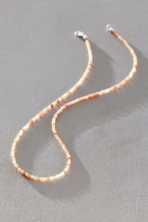 TAKARA Single Strand Semiprecious Stone Necklace - Pink