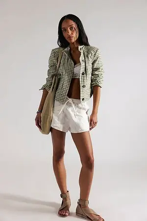 Free People Good Fortune Cotton-linen Shorts