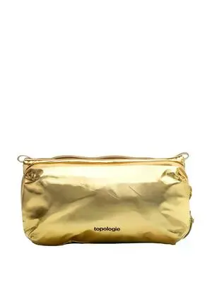 TOPOLOGIE Medium Metallic Bottle Messenger Bag - Gold