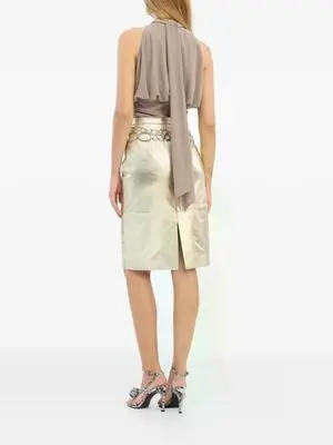 ROTATE BY BIRGER CHRISTENSEN Chiffon Ruched Blouse