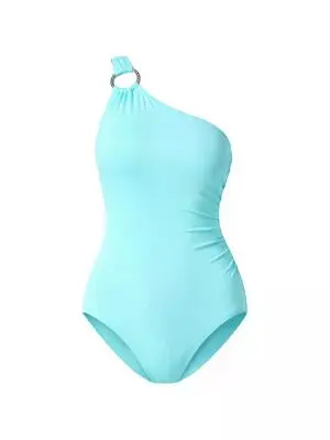 Michael Kors One-shoulder Ring Swimsuit - Blue