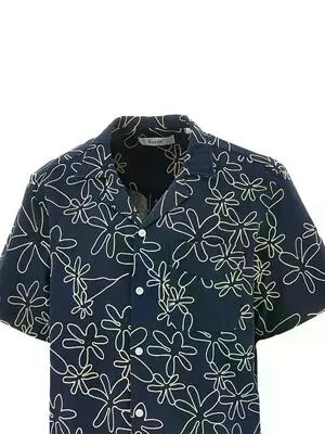 FORET Floral-embroidery Shirt - Blue