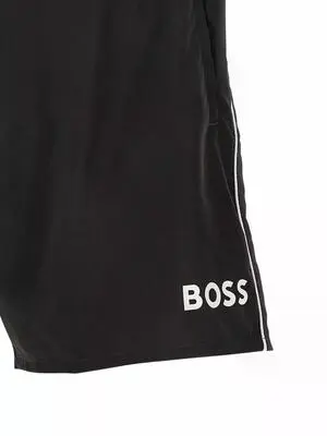 BOSS Logo Print Drawstring Swimsuit