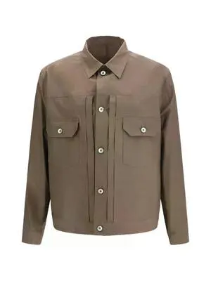 Sacai Buttoned Cotton Shirt Jacket - Brown