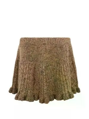 Red Valentino Cable-knit Ruffled Skirt