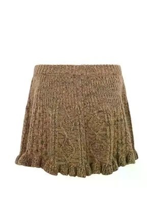 Red Valentino Cable-knit Ruffled Skirt