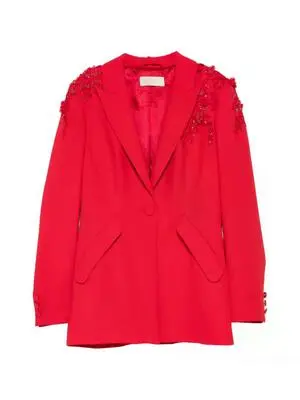 IMROSKA Floral Embellished Blazer - Red