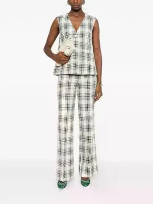 IMROSKA Plaid Straight-leg Trousers