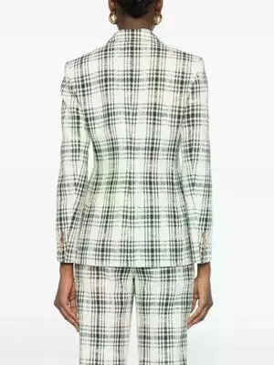 IMROSKA Double-breasted Plaid-pattern Jacket
