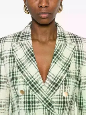 IMROSKA Double-breasted Plaid-pattern Jacket