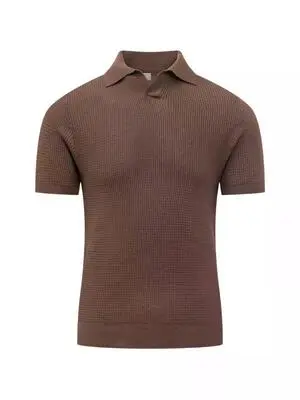RAKKI Waffle-knit V-neck T-shirt