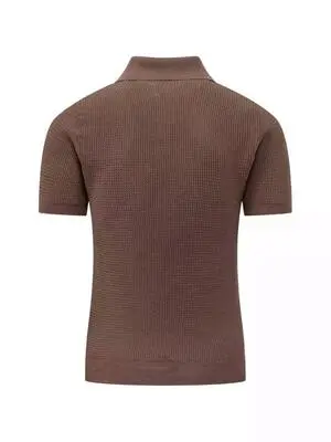 RAKKI Waffle-knit V-neck T-shirt