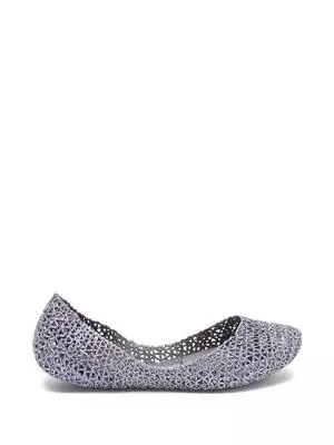 Melissa Glitter Cut-out Ballet Flats - Grey