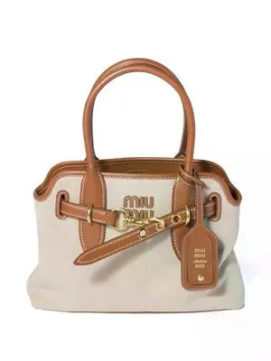 Miu Miu Aventure Canvas And Leather Bag