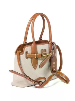 Miu Miu Aventure Canvas And Leather Bag