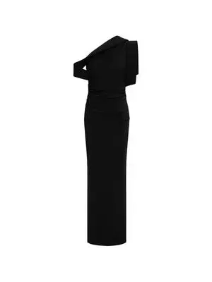 Rachel Gilbert Rowana One-shoulder Gown - Black