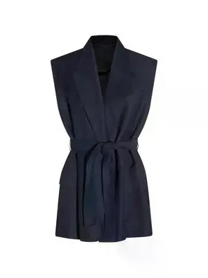 Brunello Cucinelli Sleeveless Belted Waistcoat - Blue