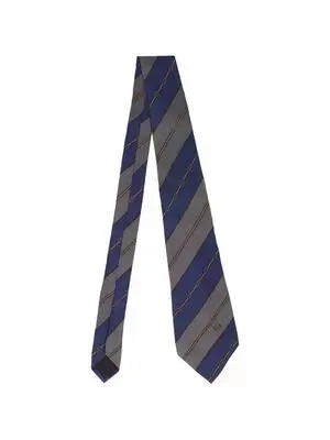 Gucci Striped Logo Tie - Blue