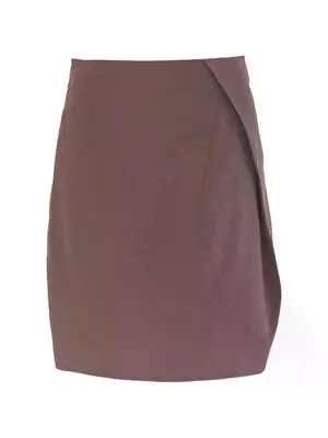 Marni Wrap Mini Skirt - Brown