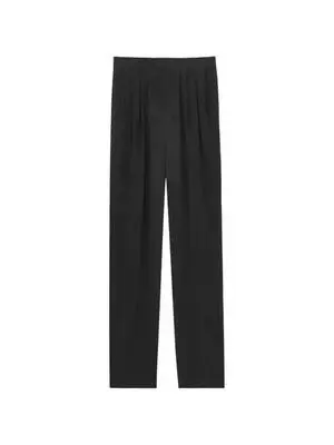 Saint Laurent Pleated High-waist Trousers - Black