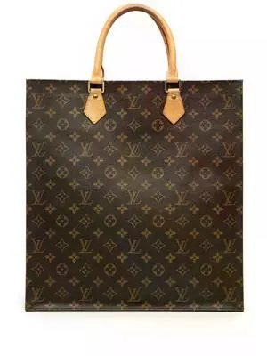 LOUIS VUITTON 2005 Monogram Sac Plat Tote Bag - Brown