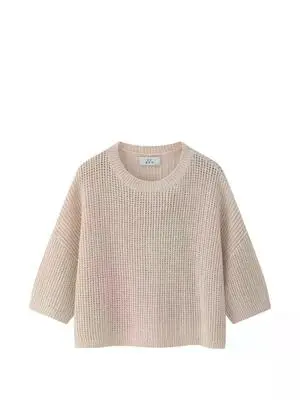 LU REN Open-knit Sweater - Neutrals
