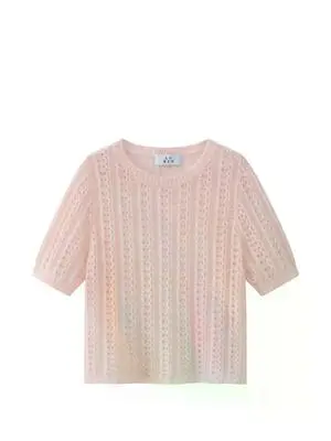 LU REN Open-knit Sweater - Pink