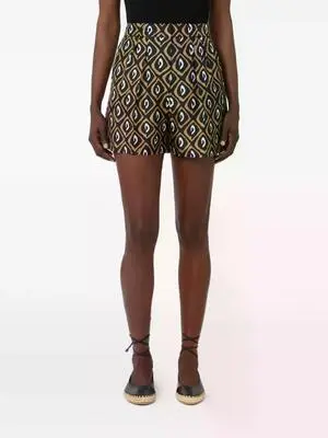 Max Mara Geometric Print Pleated Shorts