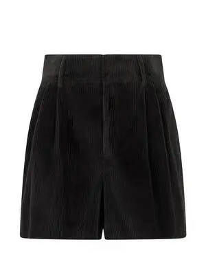 Valentino Garavani Corduroy Pleated Shorts - Black