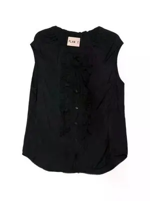 Plan C Ruffled Blouse - Black