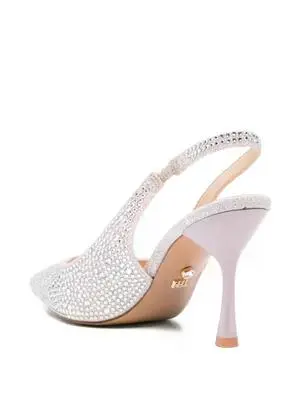 TWENTY FOURHAITCH Embellished Slingback Pumps - Silver