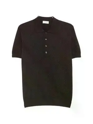 PAOLO PECORA Textured Polo Shirt - Brown