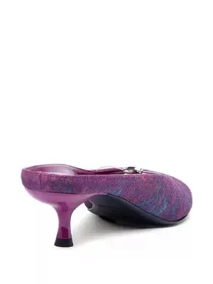 DIESEL® D-diam's-sa Denim Heeled Mules - Purple