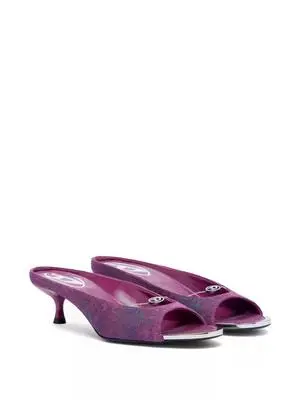 DIESEL® D-diam's-sa Denim Heeled Mules - Purple