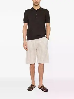 PAOLO PECORA Open-knit Drawstring Shorts