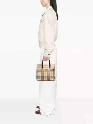 Burberry House Check Coated Canvas Tote - Brown