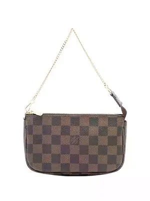 LOUIS VUITTON 2004 Damier Ebene Mini Pochette Accessoires Handbag - Brown